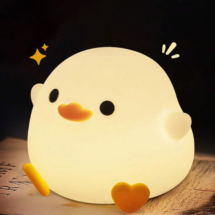 1pc Creative Duck-Shaped Desk Lamp, Nursery Night Light, Silicone ...