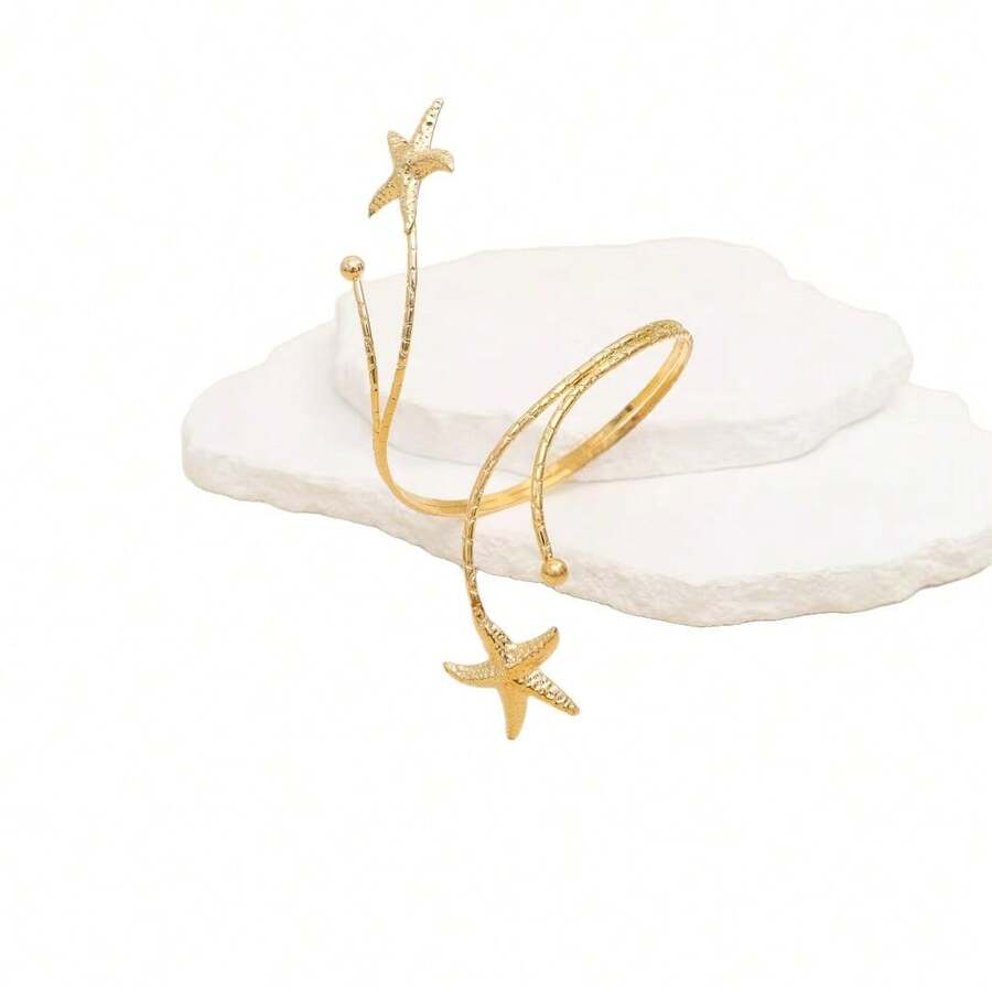 One Piece Of New Style Golden Metal Textured Large Starfish Ladies' Arm ...