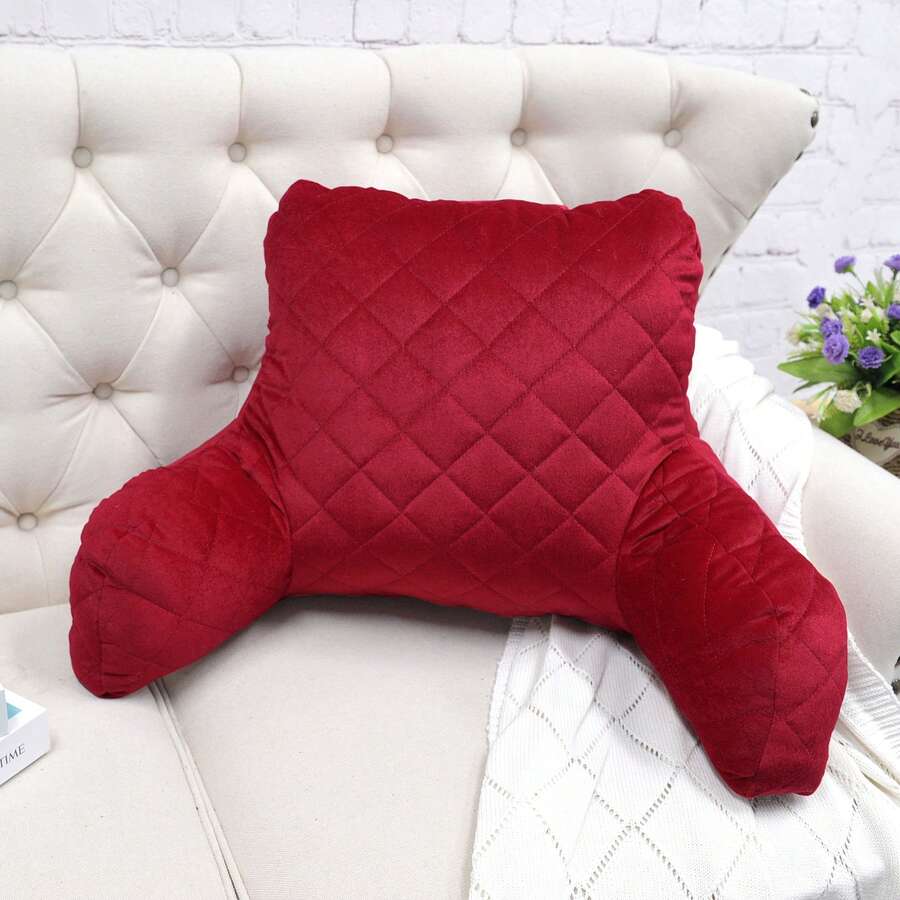 DIY Assembly Required – Quilted Velvet Backrest Pillow With Arms And ...