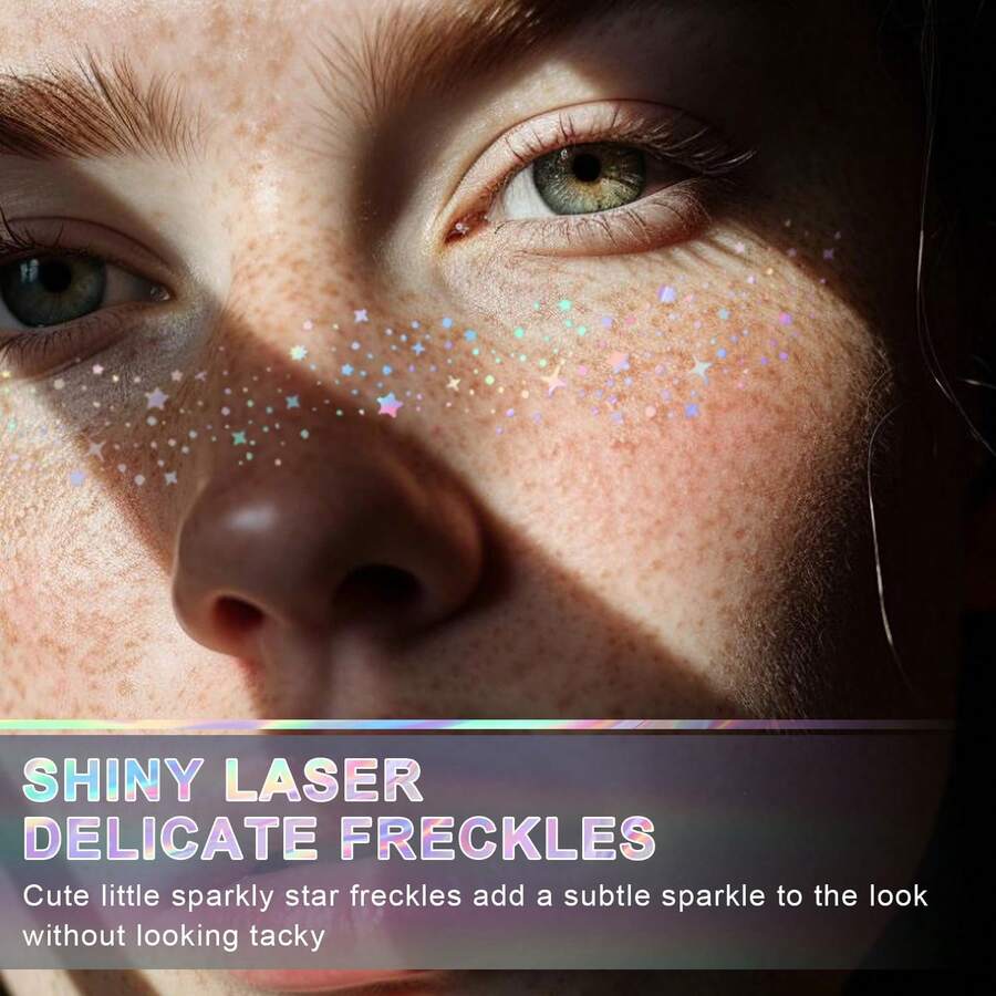 1Pcs Holographic Multichrome Face Makeup Patches, Glitter Freckles Face ...