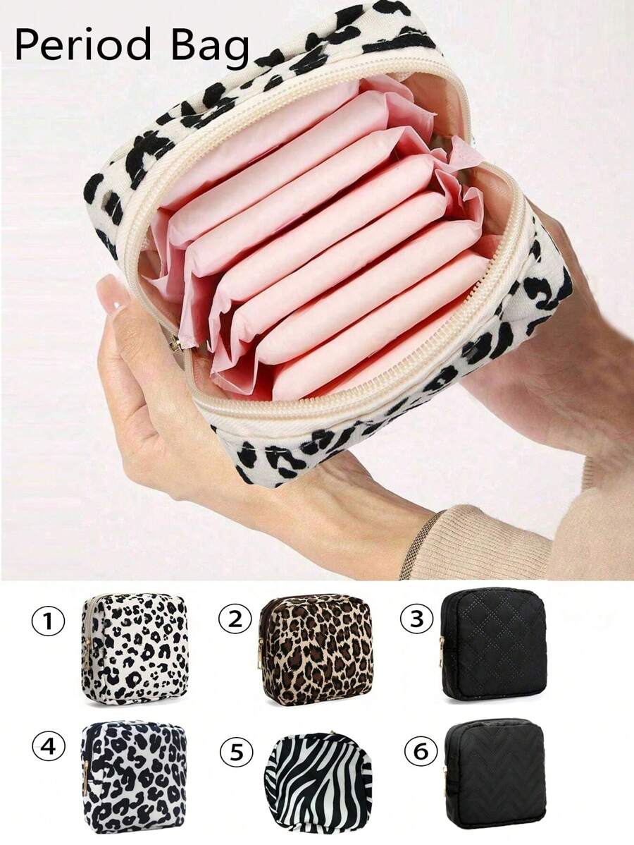 1 Stück Aufbewahrungstasche für Damenbinden, Leoparden-Muster ...