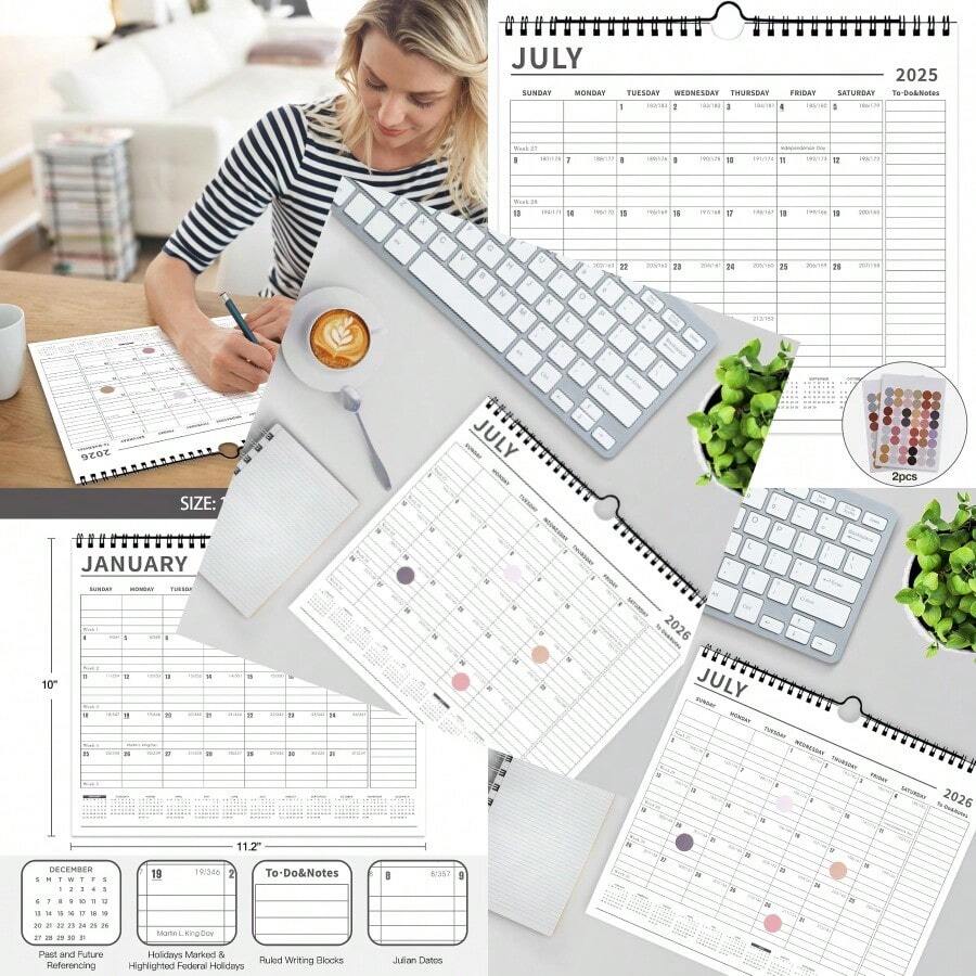 Wall Calendar 20252026 Runs From July 2025 To December 202618 Monthly ...