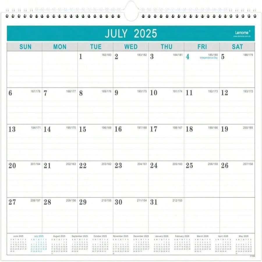 Calendar 2025-2026, 18 Months Wall Calendar From July 2025 To December 2026,115" X 146", 2025 ...