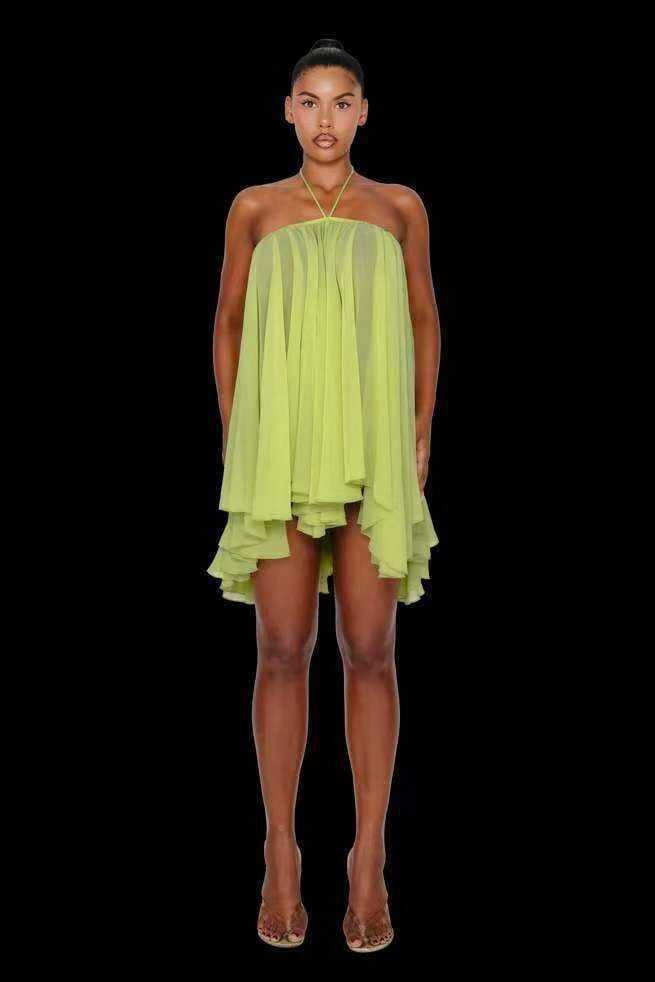 2025 Summer New Women's Dress Sexy O-Shaped Women's Hanging Neck ...