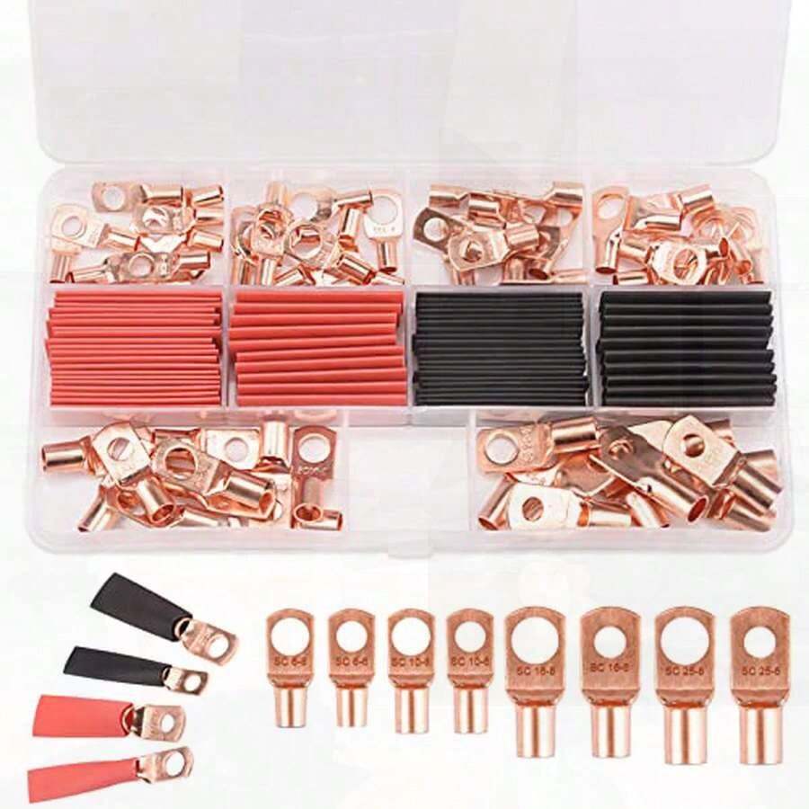 120pcs Wire Terminal Connectors Kit, 4/6/8/10/12AWG, 60pcs Heavy Duty ...