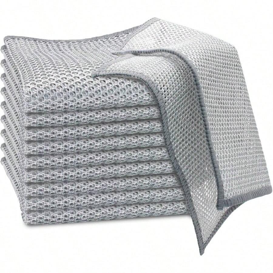 10 Pcs Steel Dishcloth DualLayer Dishwashing Rag NoScratch Cleaning ...
