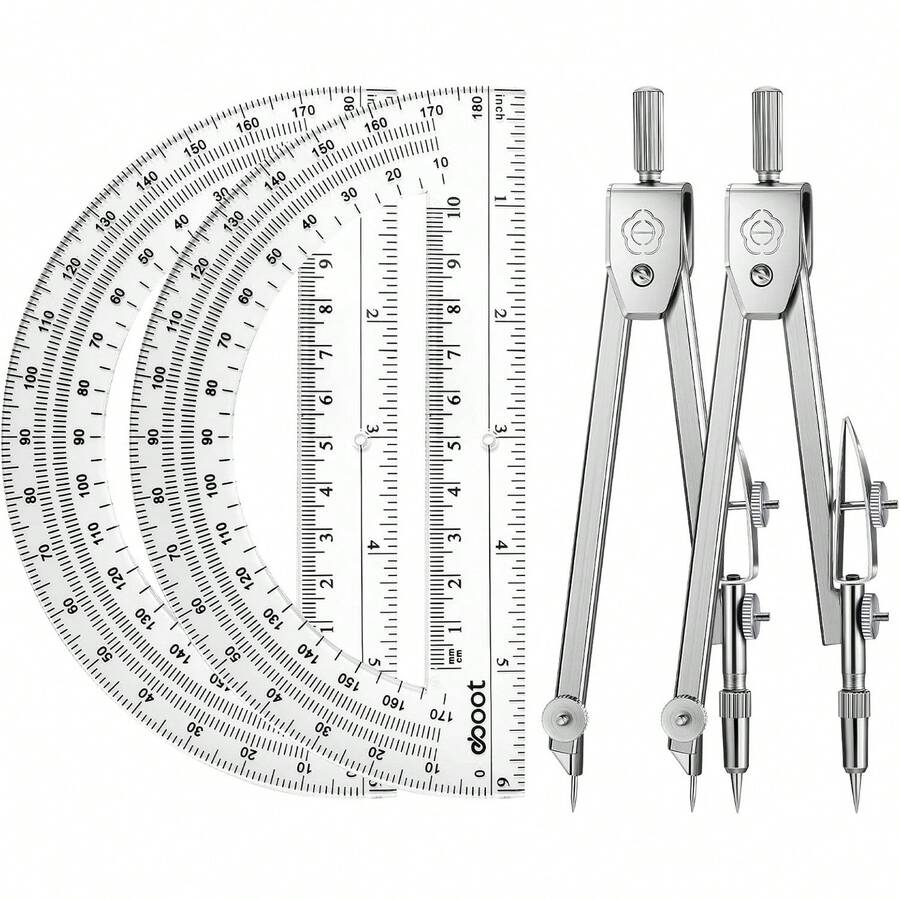 Zonon 2 Set Protractor And Compass Set, Student Geometry Math Set ...