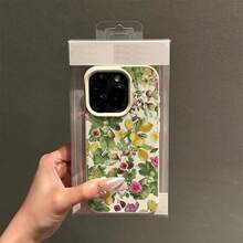 1pc TPU Material Elegant Lemon & Fig Flower Vintage Full Screen Pattern ...