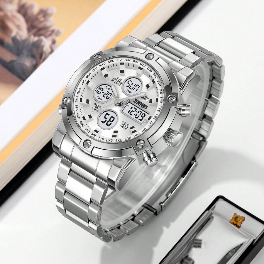 SKMEI 2556 Men's Waterproof Digital Watch Luxury Business Wristwatch 3 ...