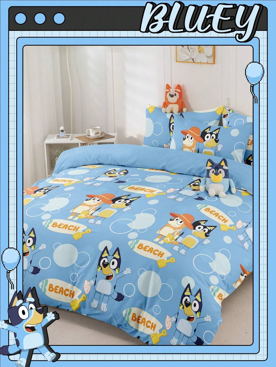 Bluey 2/3pcs Bluey Duvet Cover Set, Bluey Bedding, Cozy And Breathable ...