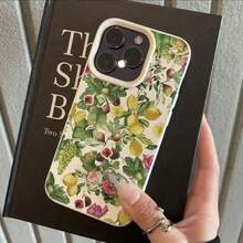 1pc TPU Material Elegant Lemon & Fig Flower Vintage Full Screen Pattern ...