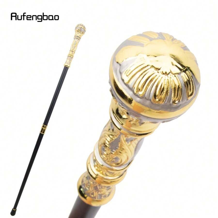 Golden Grey Round Handle Luxury Stick Decorative Cane Elegant Fashion ...