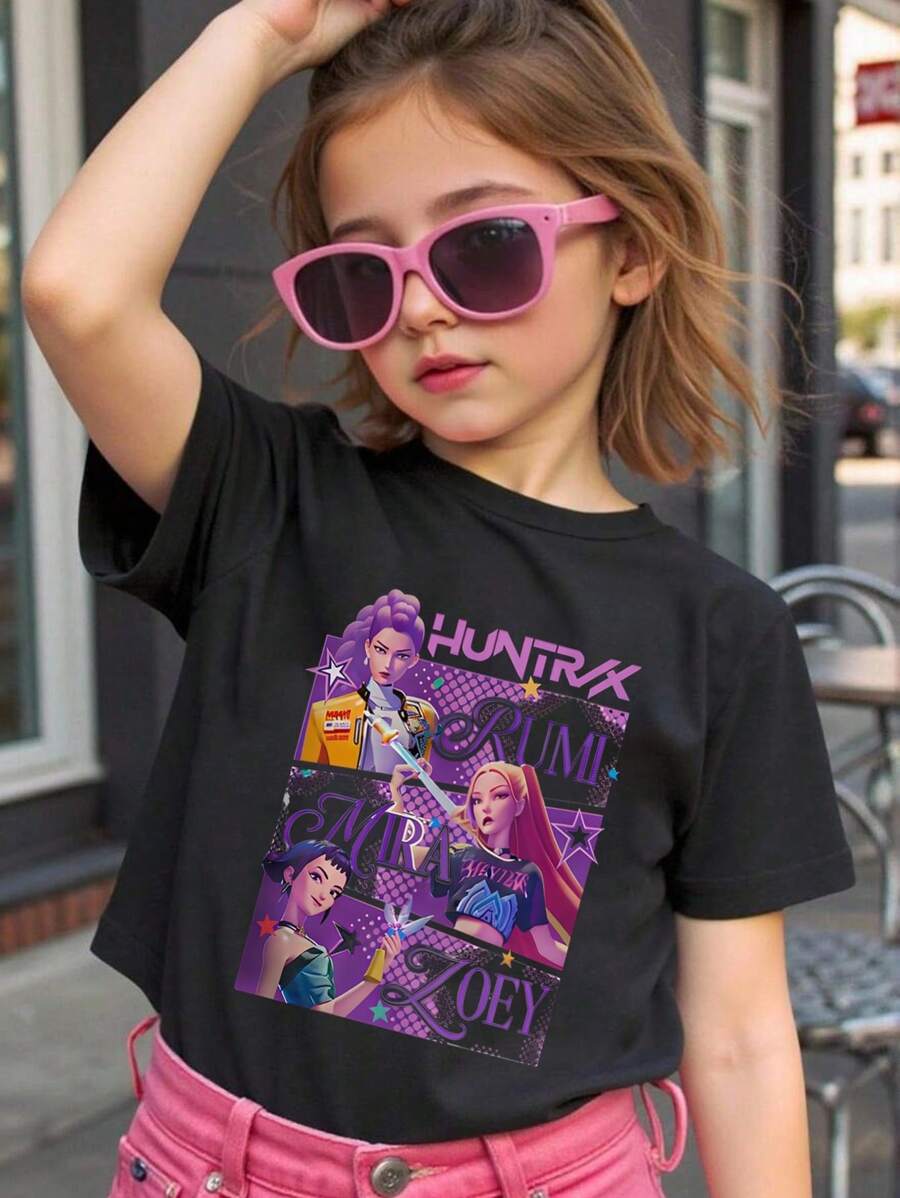 Tops "KPOP Cotton Graphic Tees,& & Derpy & Sussy Black Summer T-Shirts ...