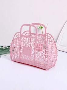 Hollow Cross Design Handbag, Women's Minimalist Solid Color Assemble ...