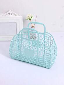 Hollow Cross Design Handbag, Women's Minimalist Solid Color Assemble ...