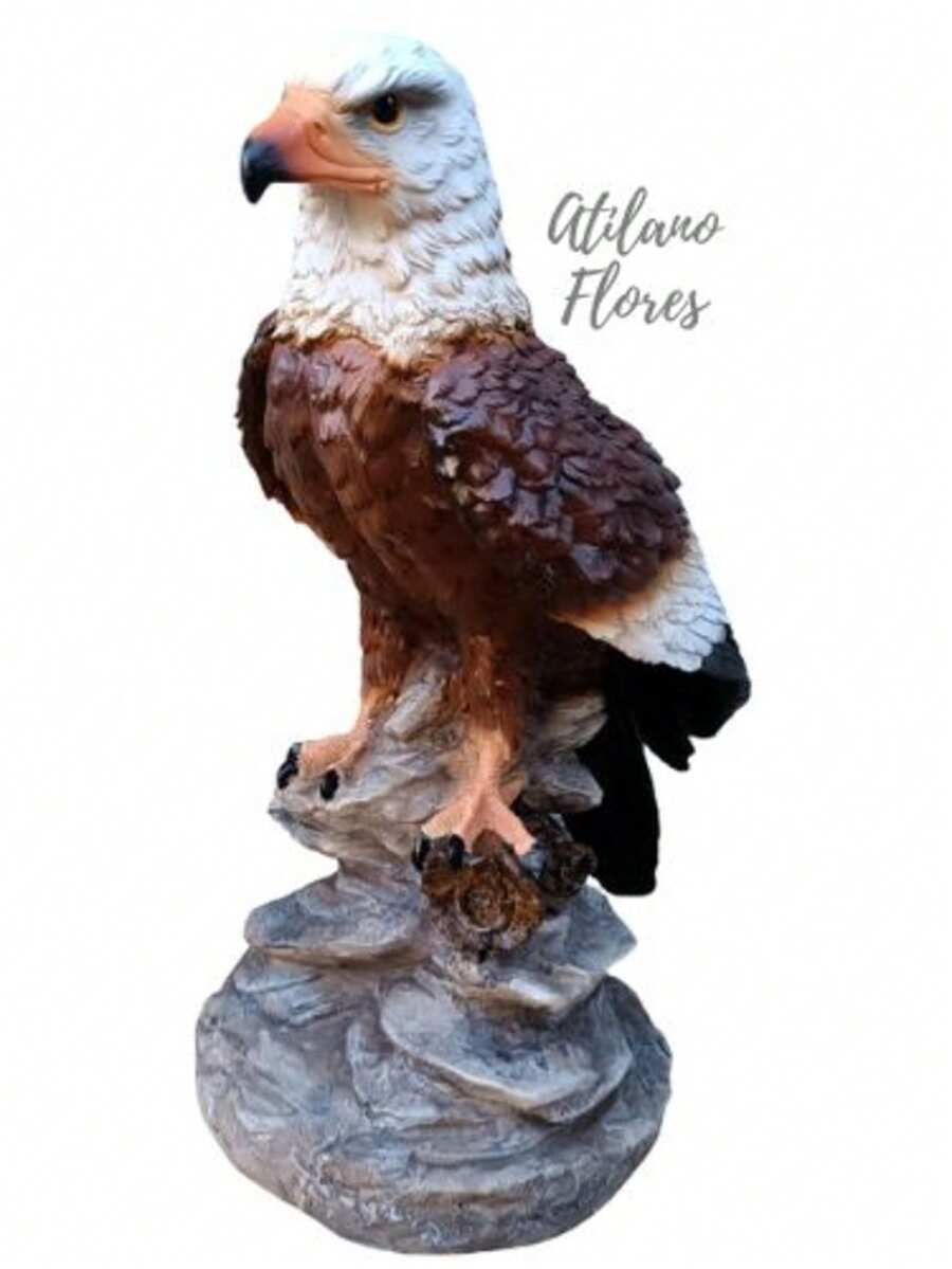 Figura de águila posando sobre piedra escultura de resina decoración ...