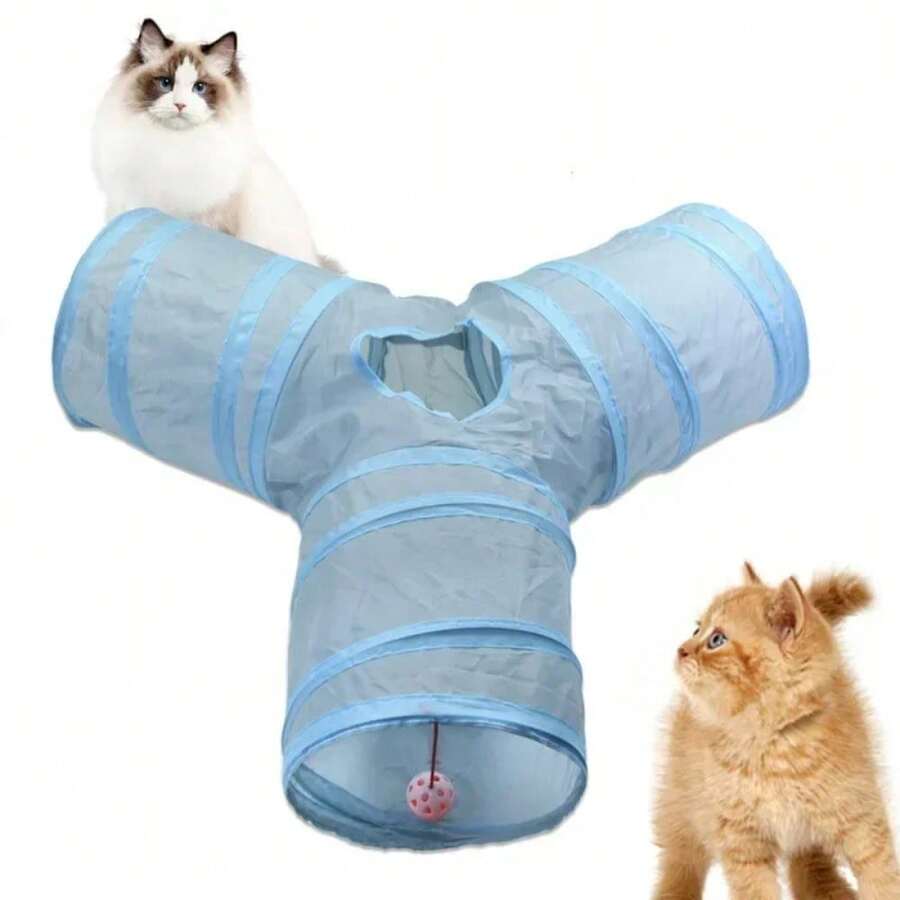 Collapsible Cat Tunnel Toy - Extendable Track With Peephole, Rolling ...