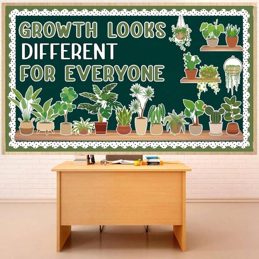 78 Pcs Greenery Classroom Bulletin Decorations Motivational Plant ...