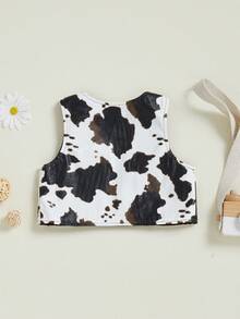 Toddler Baby Boy Girl Cow Print Vest Jacket Vintage Western Cowboy ...