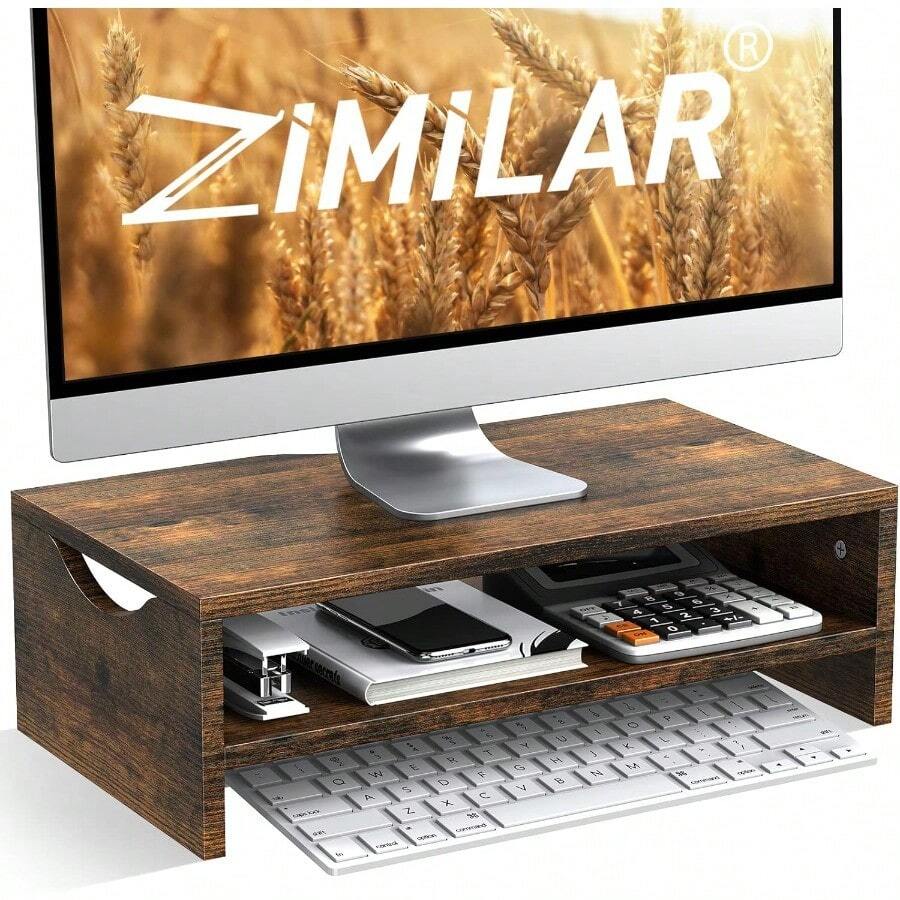 SS Monitor Stand Riser 2 Tiers Laptop Computer Monitor Riser For PC ...