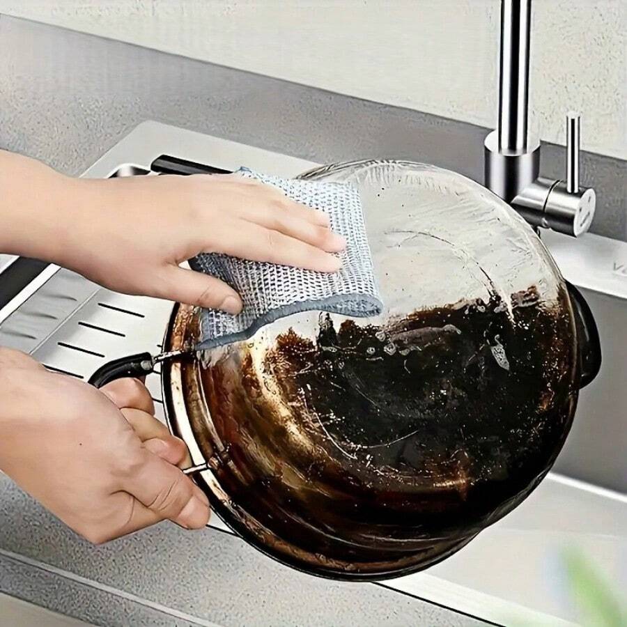 2PCS Miracle Cleaning Cloths - Extra Durable Mesh Microfiber Set - Easy ...