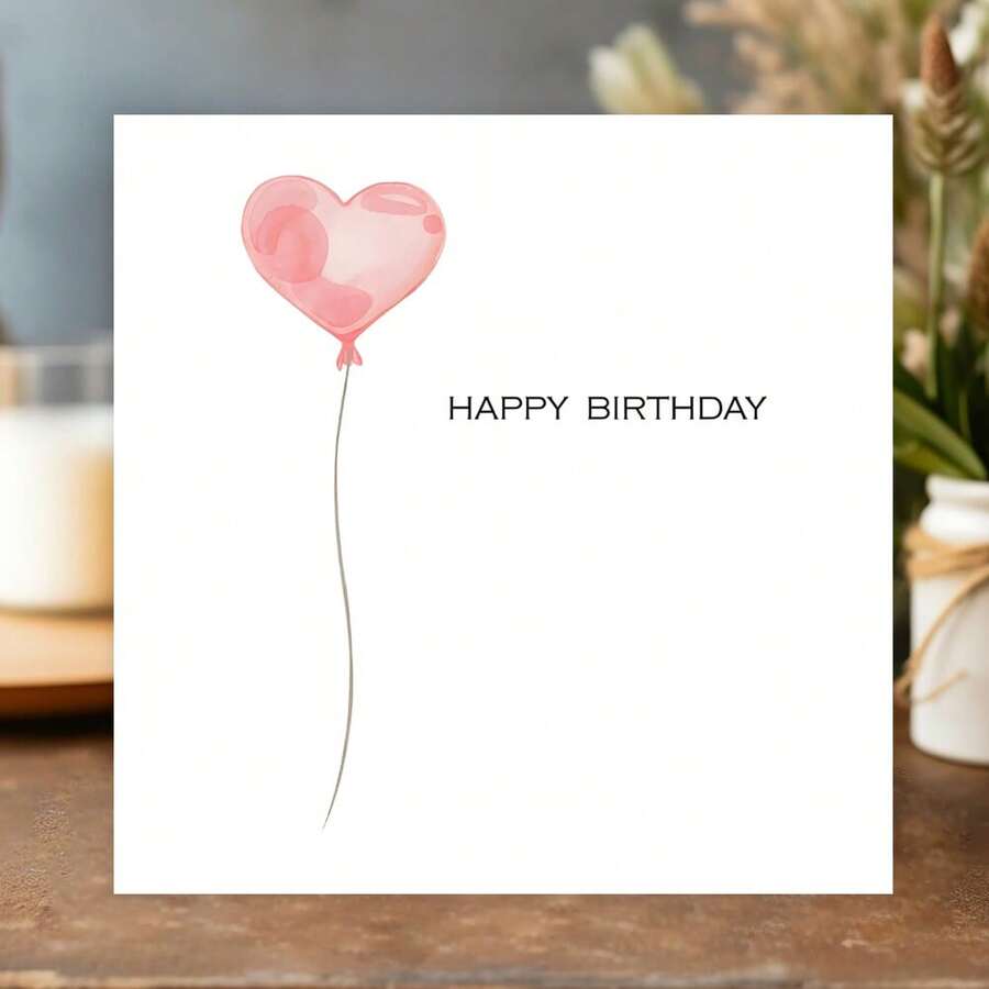 1PC Beautiful And Elegant Female Birthday Card For Her Cute Heart ...