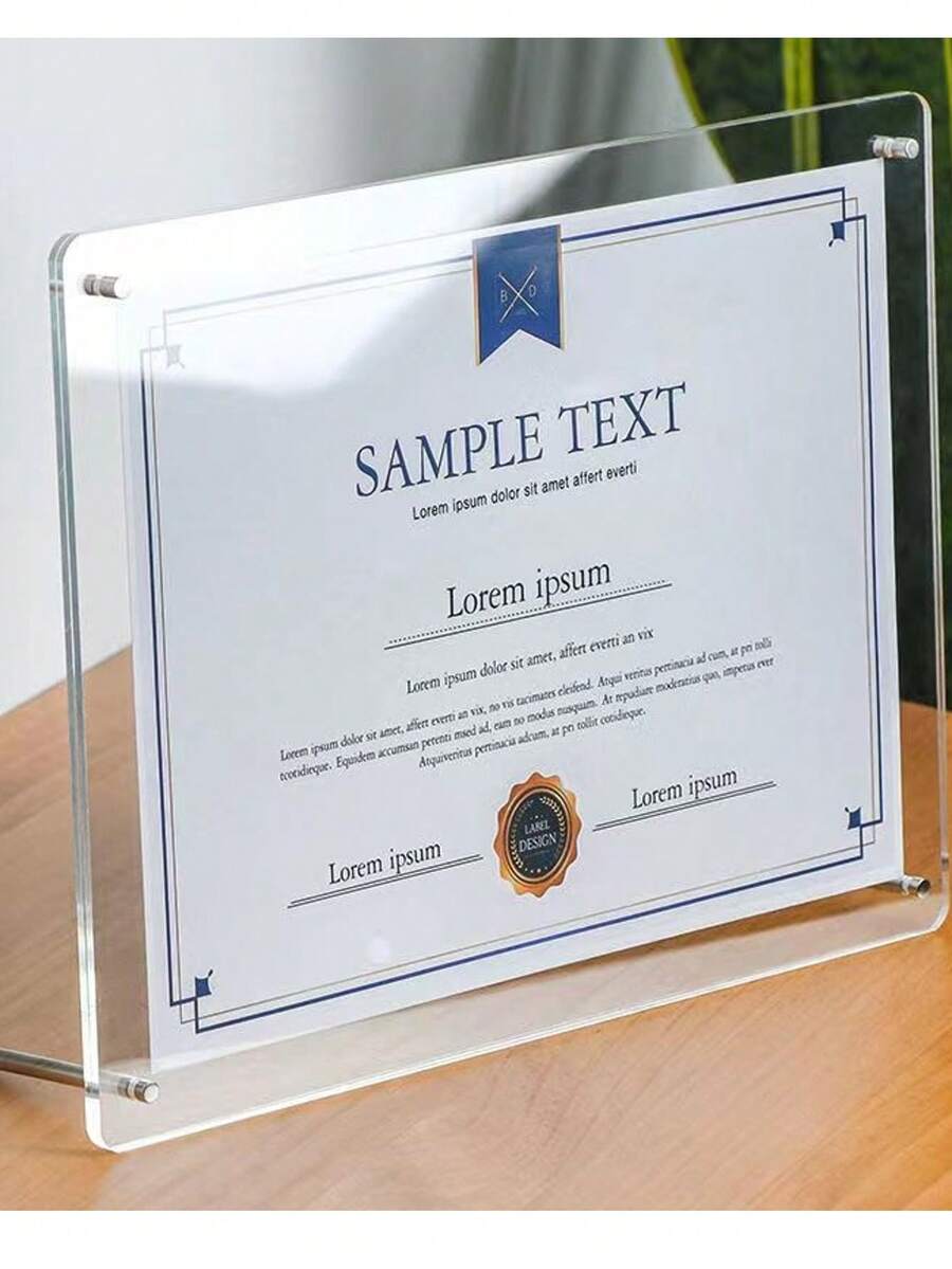 Acrylic Tabletop Transparent Frame For Wall Display Fits A4 Inch Inner ...