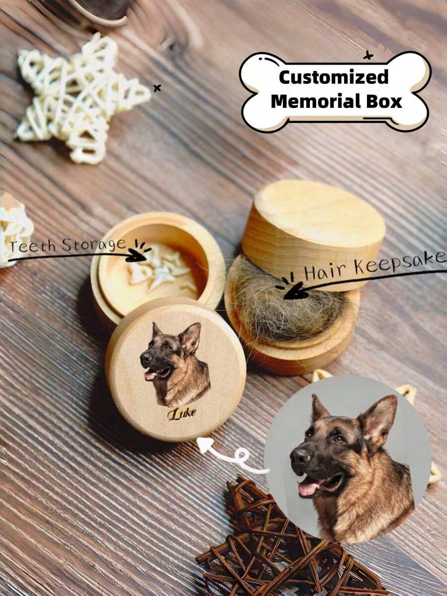Customized Personalized Memorial Wooden Box, Memorial Hair Box/Memorial ...