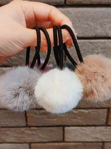 8 PCS Autumn And Winter Plush Hair Rope, Hair Ball, Hair Rope, High ...