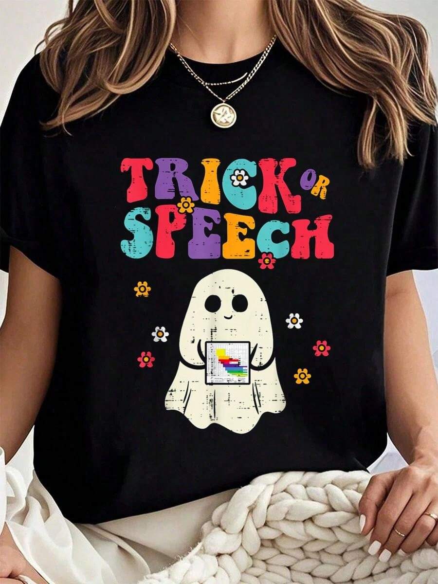 100% Cotton Halloween Trick Or Speech Language Therapy SLP Costume ...
