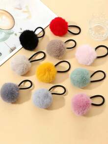 8 PCS Autumn And Winter Plush Hair Rope, Hair Ball, Hair Rope, High ...
