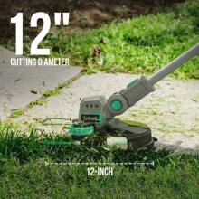 Litheli 20V 12 Inch Cordless String Trimmer/Edger, 2 X 2.0Ah Battery ...