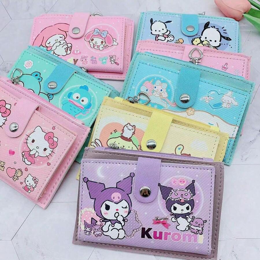 Sanrio 1pc Girl's Kuromi Hello Kitty Melody Anime Cute Cartoon Folding ...