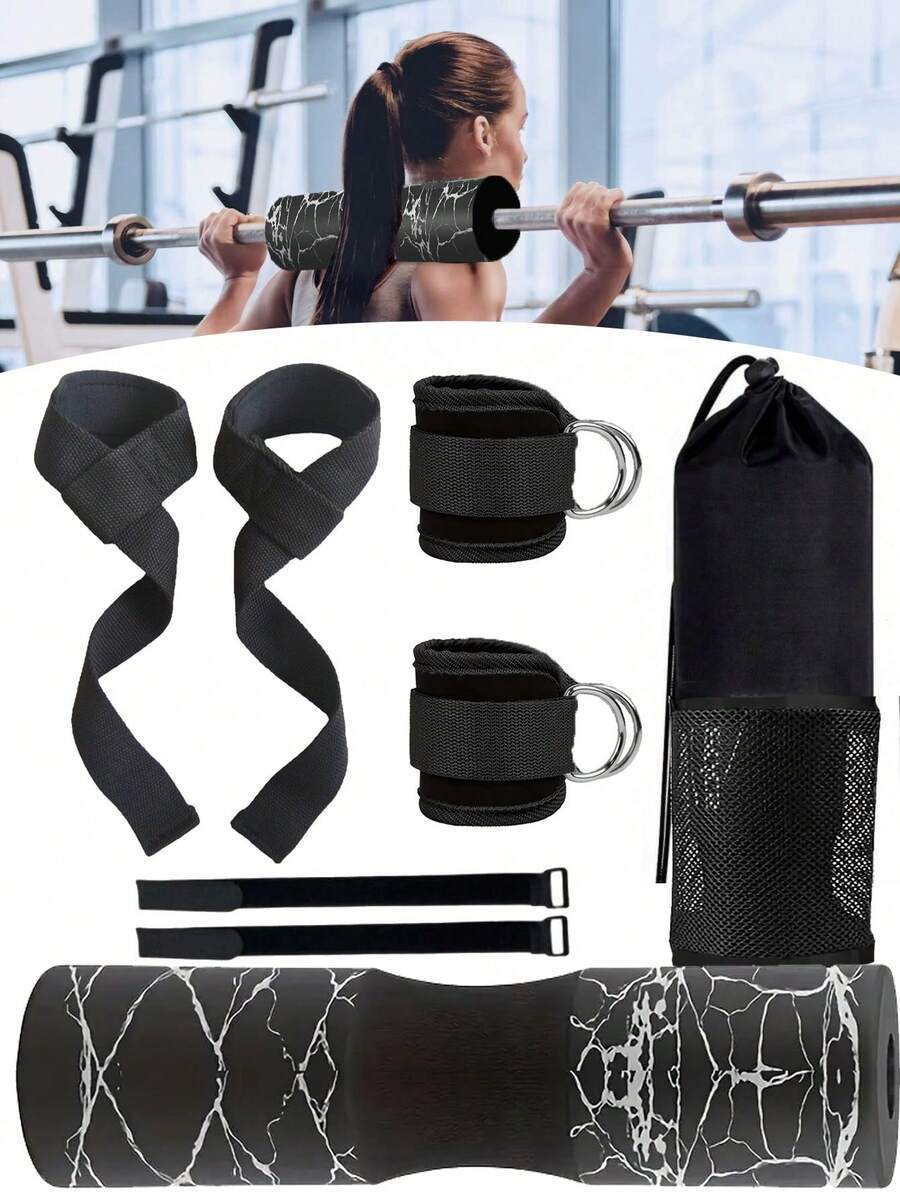1 Set Deep Squat Barbell Pad, Upgraded Sports Foam Barbell Pad With ...