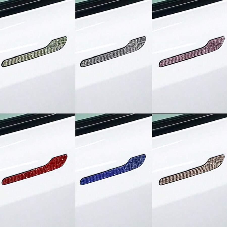 4Pcs Shiny Artificial Diamond Door Handle Stickers, Suitable For Model ...