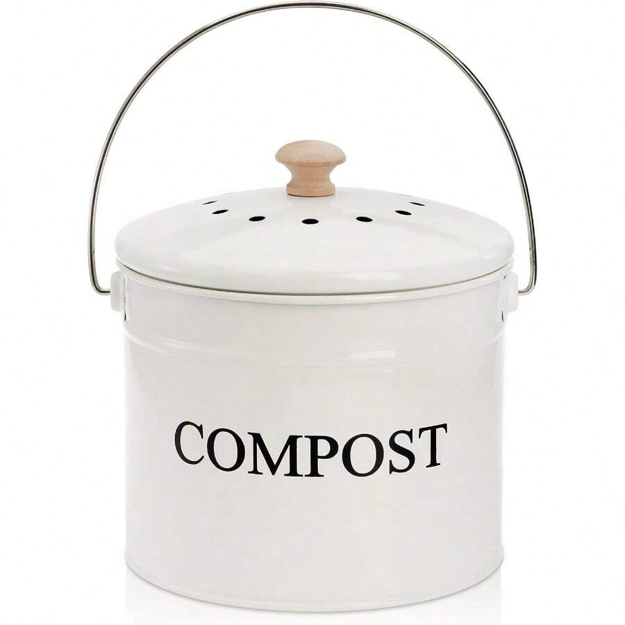 Compost Bin Kitchen Countertop 1 Gallon Composter Pail Food Waste ...