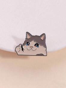 1pc Cute Crying Thumbs Up Cat Enamel Pin, Adorable Animal Badge for ...