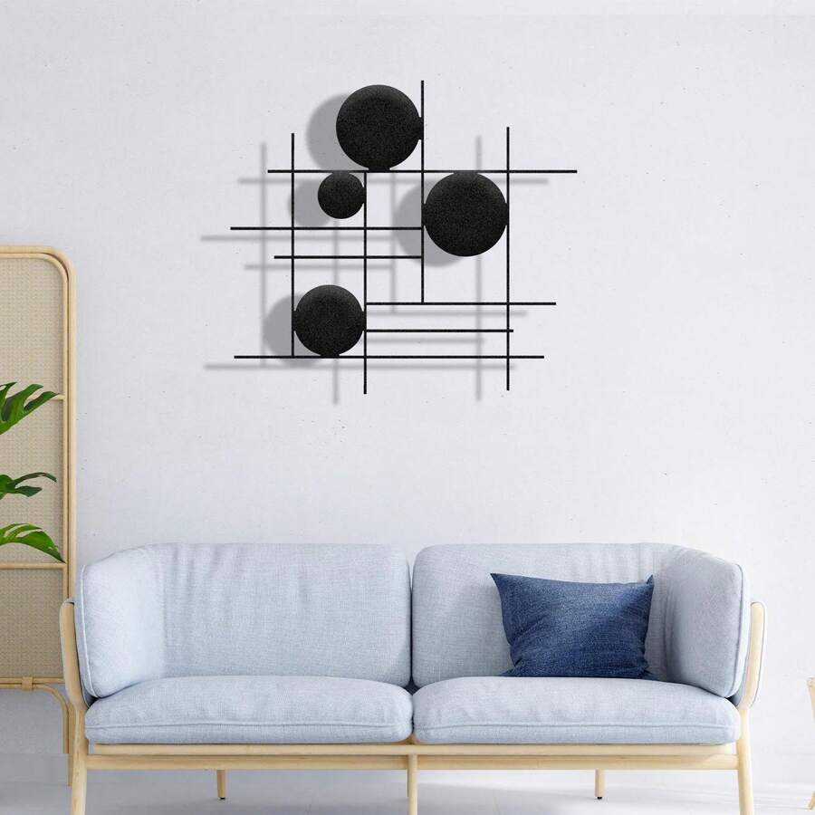 Luxury Modern Metal Wall Decor, Minimalist Line Art, Circular Abstract ...