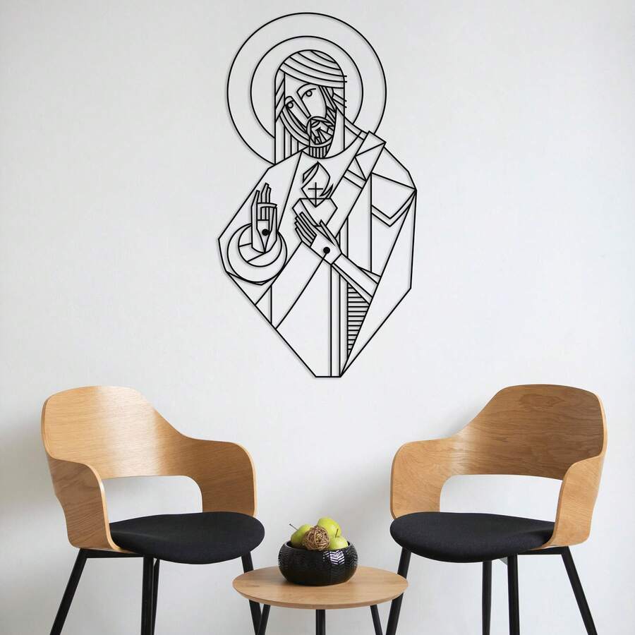 Jesus Christ Metal Wall Art, Christ Wall Decor, Metal Jesus Line Art ...