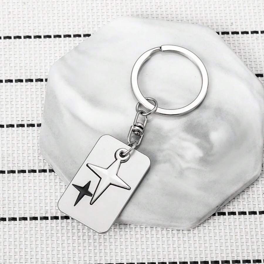 1 Double-Layer Cross Can Be Spliced Square Keychain Fashion Key Chain ...