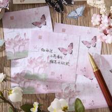 100 Sheets Retro Butterfly Plant Non-Sticky Note Pads Portable Memo ...
