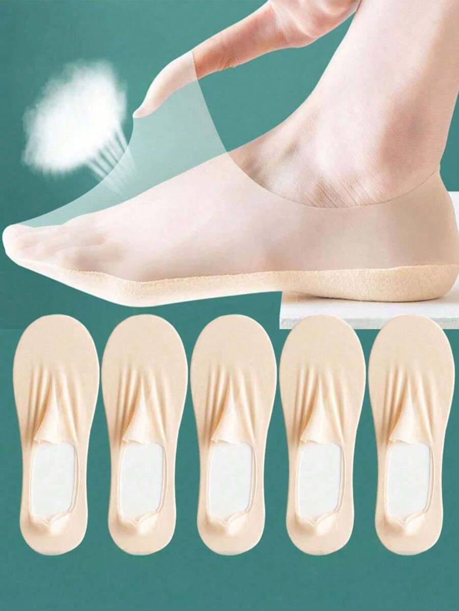 2 Pairs Women's Solid Color Summer Socks | Breathable Invisible Ankle ...