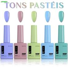 Kit With 5 Zem SQUARE Nail Polish Nail Gel Soak Off Color Coat 10ml UV ...