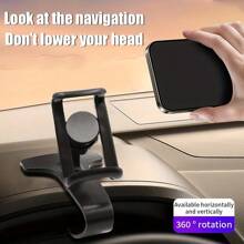 Car Phone Cradle – 360° Rotating Dashboard Clip Mount With HUD View ...