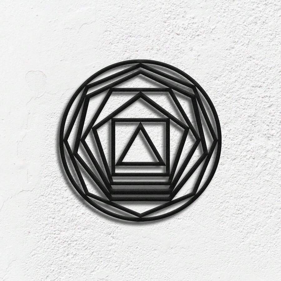 Polygon Shapes Theme Metal Wall Decor , Square Theme Metal Wall Art ...