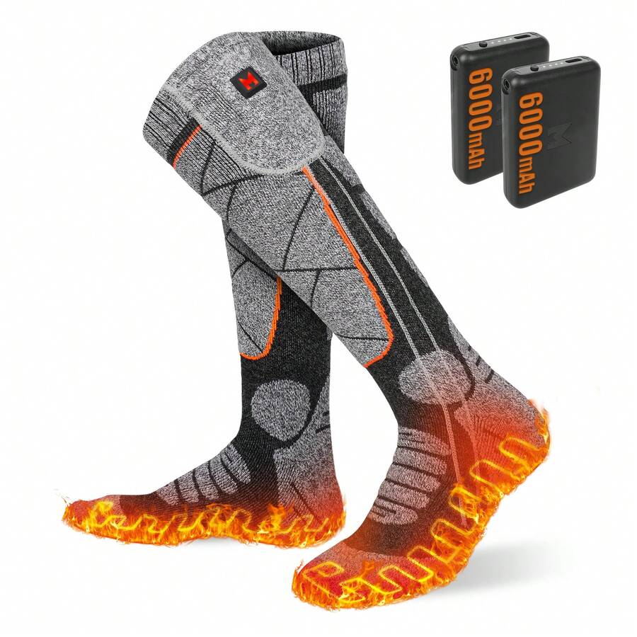 Calcetines calefactables recargables de 5 V y 6000 mAh con 3 niveles ...