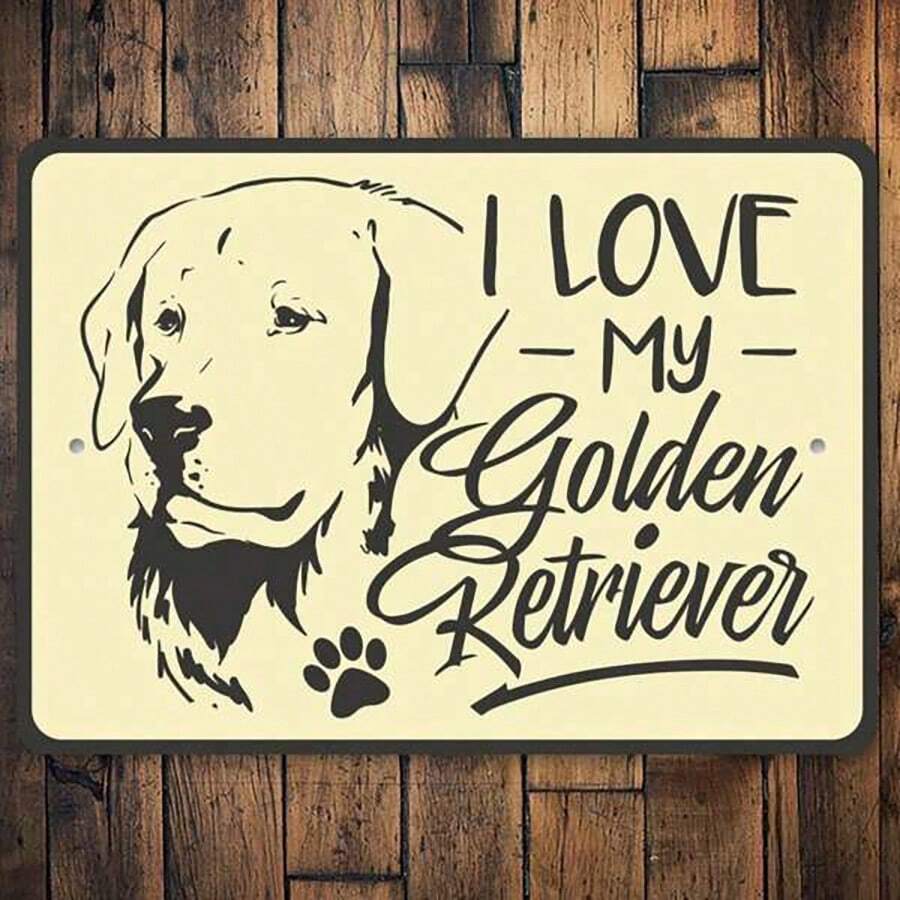 Golden Retriever Sign, We Love Golden Retriever, Golden Retriever Gift ...