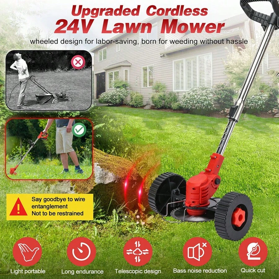 Whipper Snipper Mower Cordless Grass Trimmer Lawn Cutter Battery ...