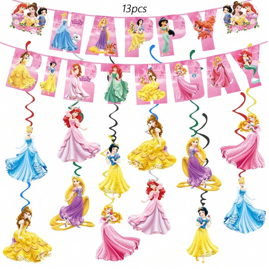 Disney Disney Princess Party Supplies, Princess Birthday Banner For ...