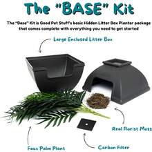 Hidden Cat Litter Box Enclosure With Artificial Plant, Decorative ...